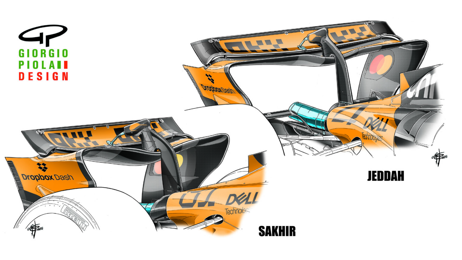 JEDDAH 2025 – MCLAREN new rear wing - Giorgio Piola Design