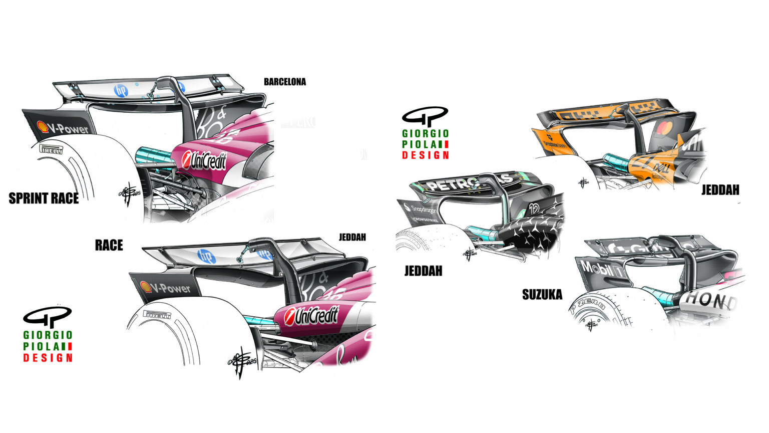 Giorgio Piola Design Motorsport Mag Merchandise Drawings